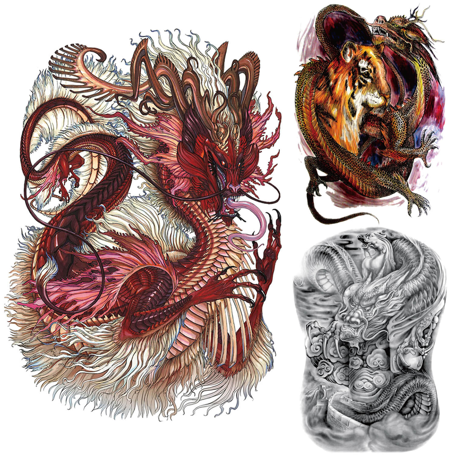 Full back for Men Dragon design Tattoo Sticker – glaryyears tattoos