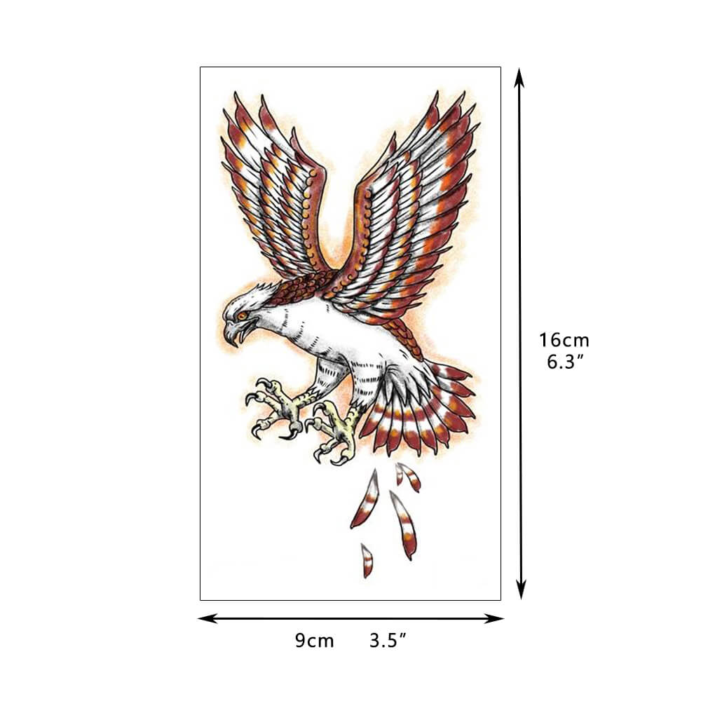 Fierce Animals Eagle Snake Tattoo Sticker for Arm Thigh Chest Back ...